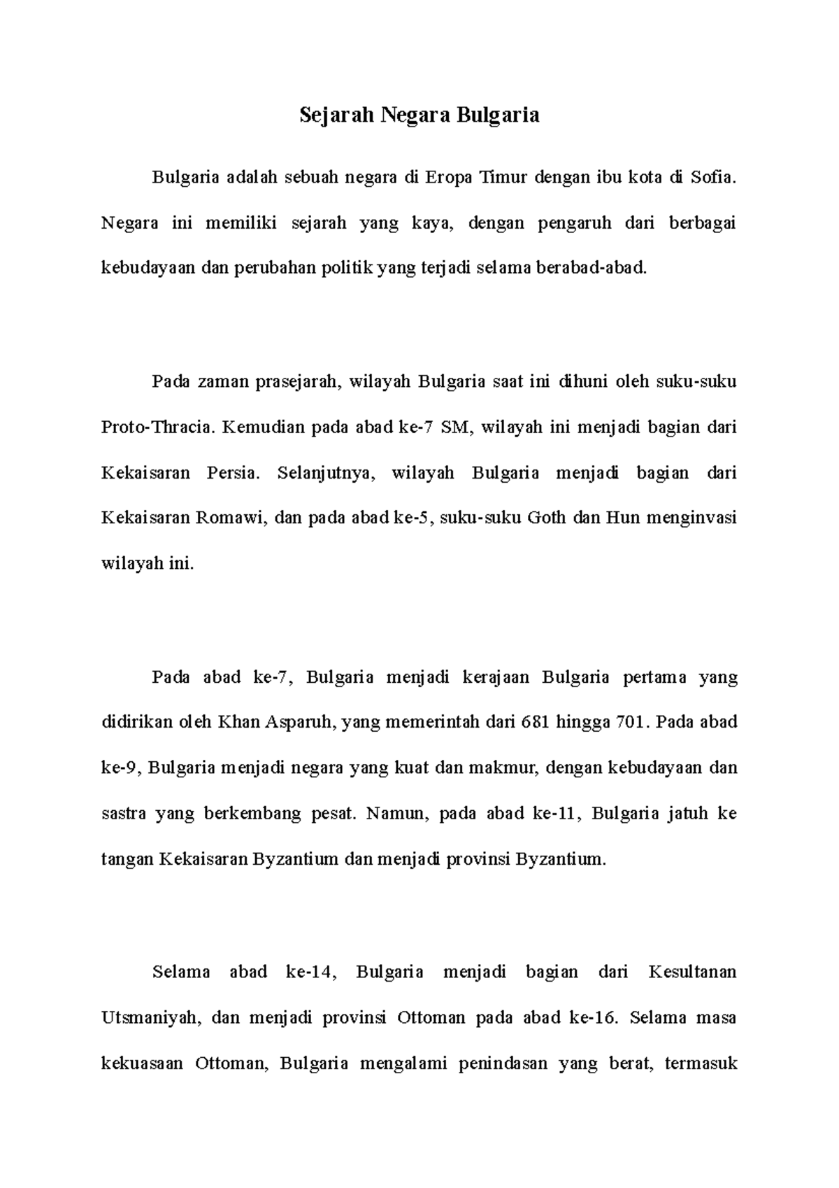 Sejarah Negara Bulgaria - Sejarah Negara Bulgaria Bulgaria adalah ...