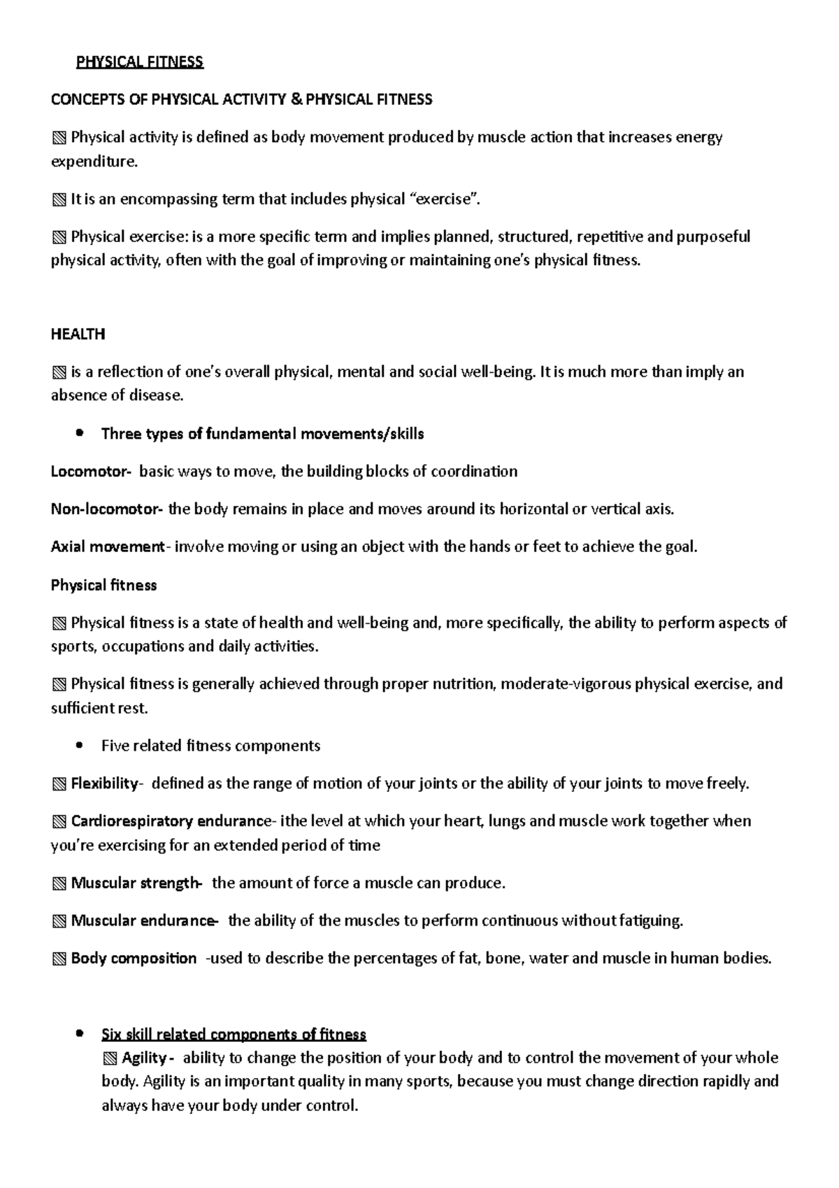 Physical Fitness - PHYSICAL FITNESS CONCEPTS OF PHYSICAL ACTIVITY ...