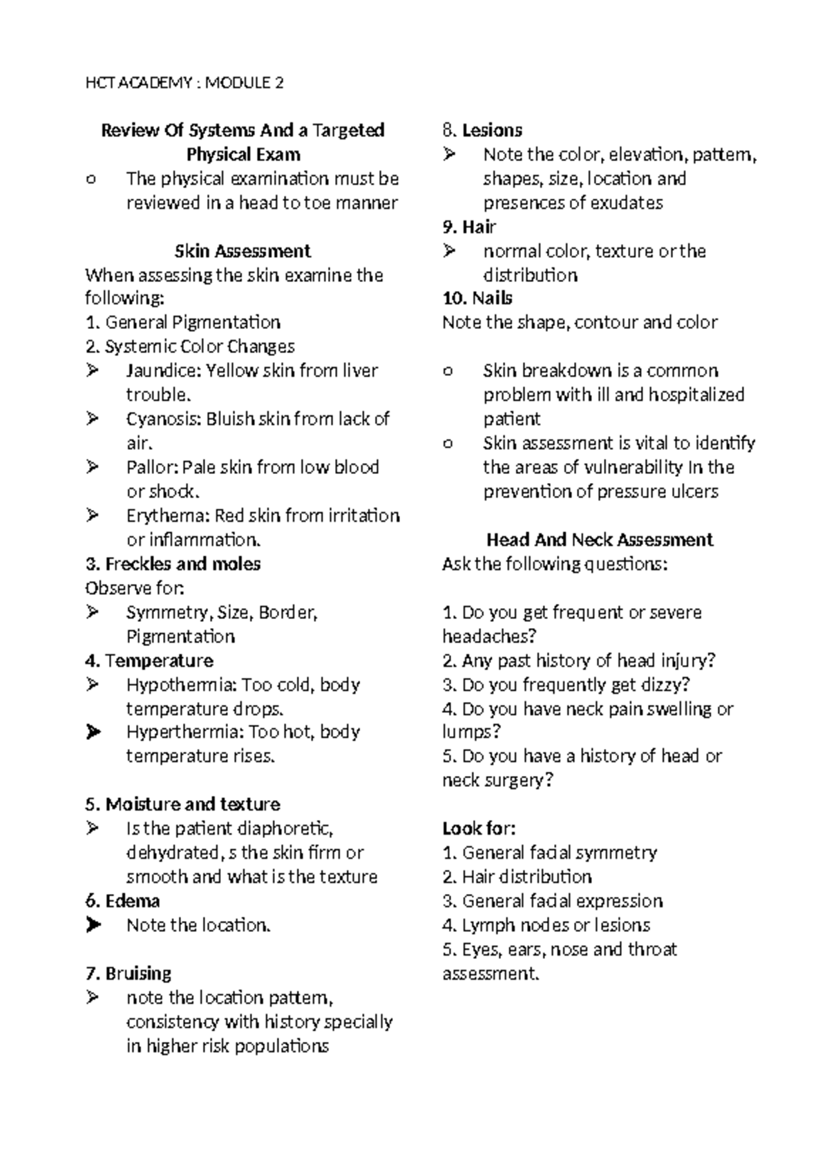 Review Of Systems And a Targeted Physical Exam - Review Of Systems And ...