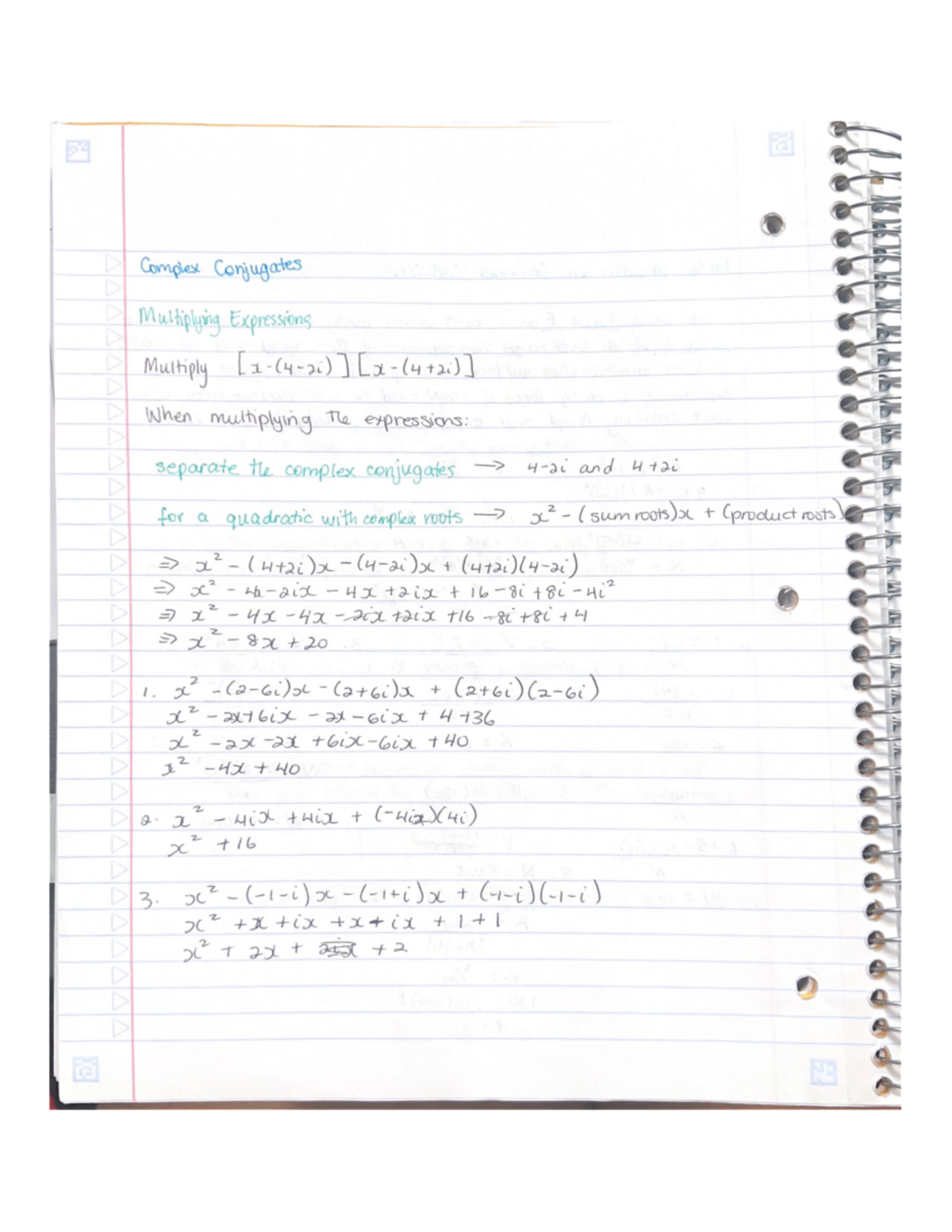 Complex conjugate expressions - MATH 007 - Studocu