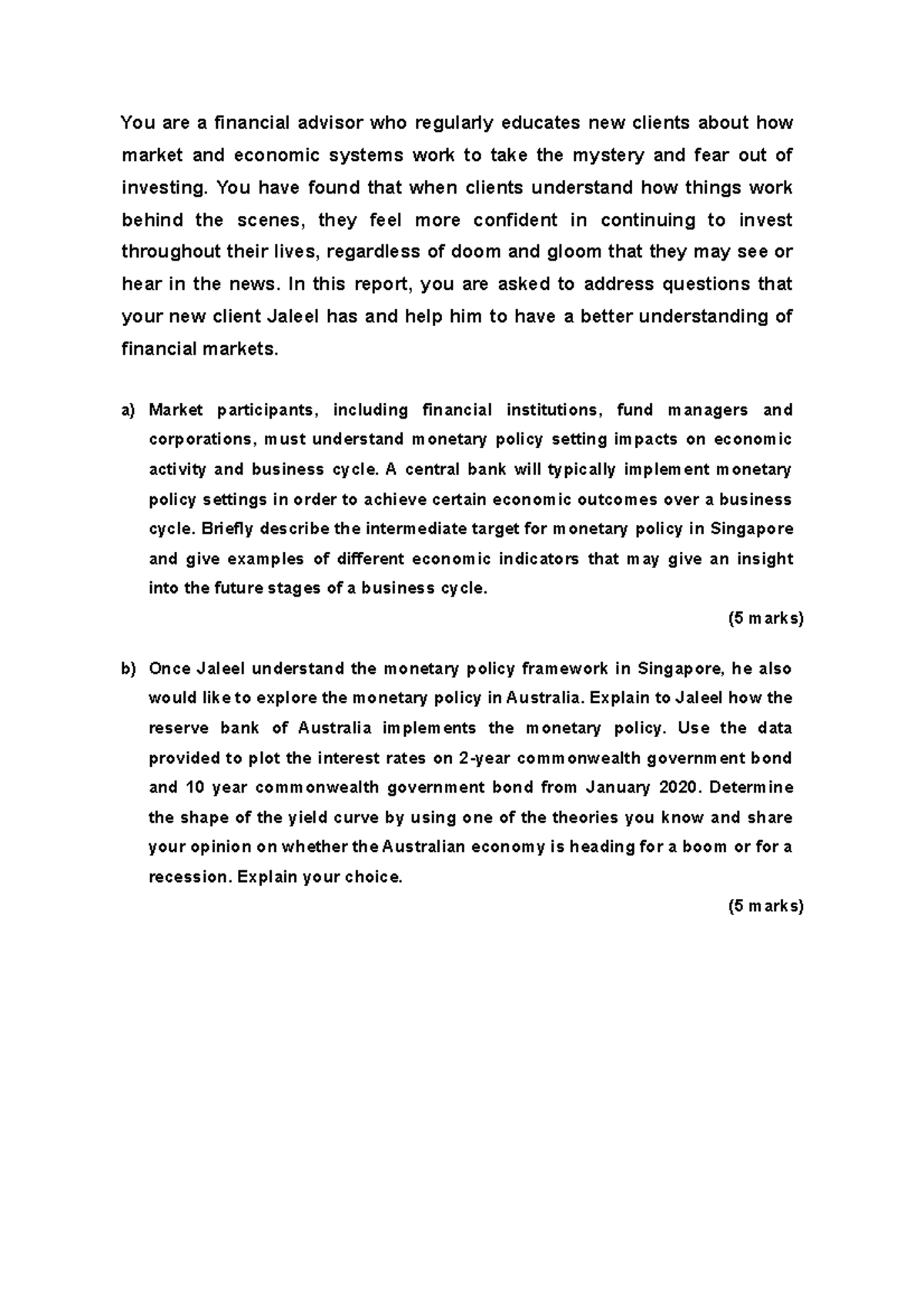 Attachment 1 - ASSIGNMENTS AND PAPERS - You are a financial advisor who ...