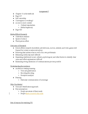 Media Studies 3 11 - class notes - Writing Prompt What is the last TV ...