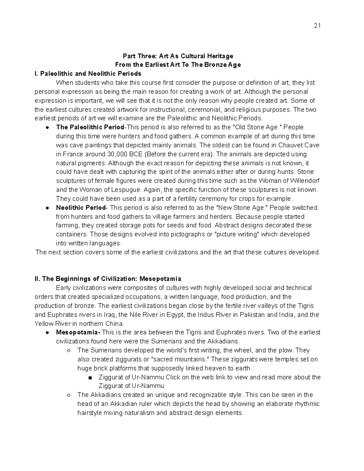 Part 3 - Part Three Art Appreciation - Part Three: Art As Cultural ...