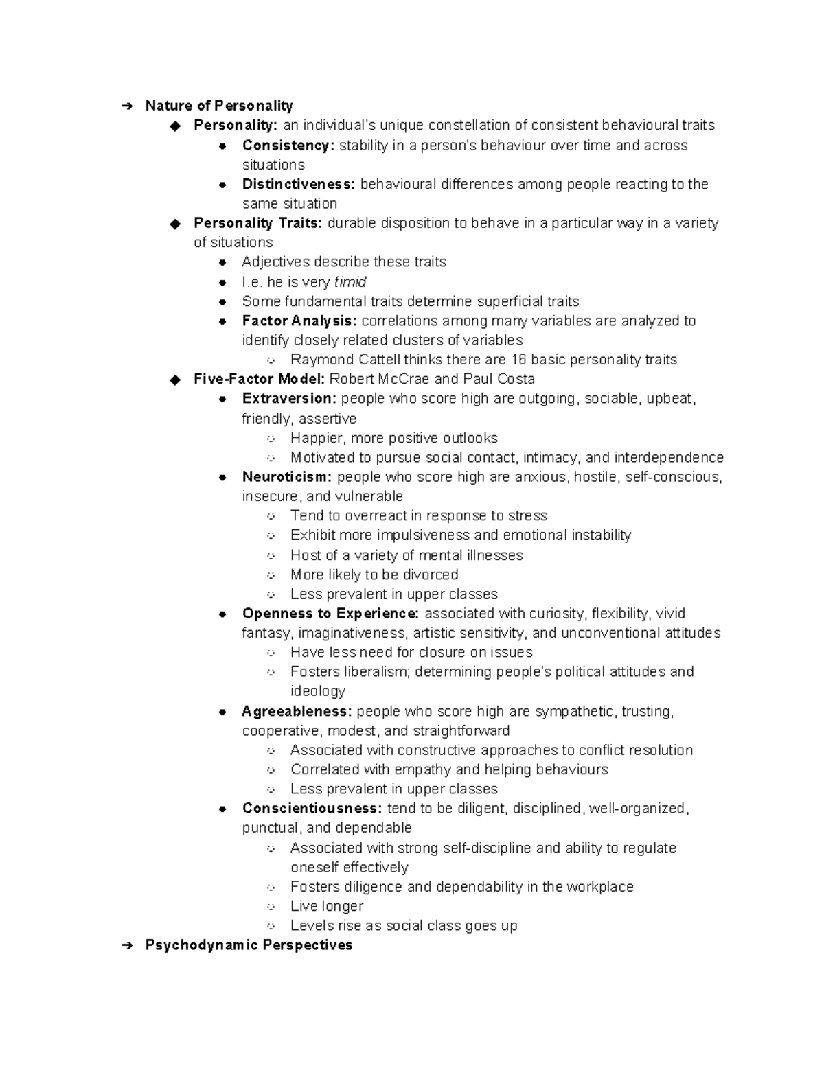 Unit 6 Personailty Theory, Research, and Assessment - Nature of ...