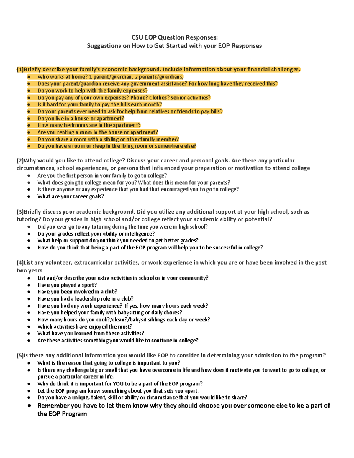 CSU EOP Question Response Guidelines - CSU EOP Question Responses ...