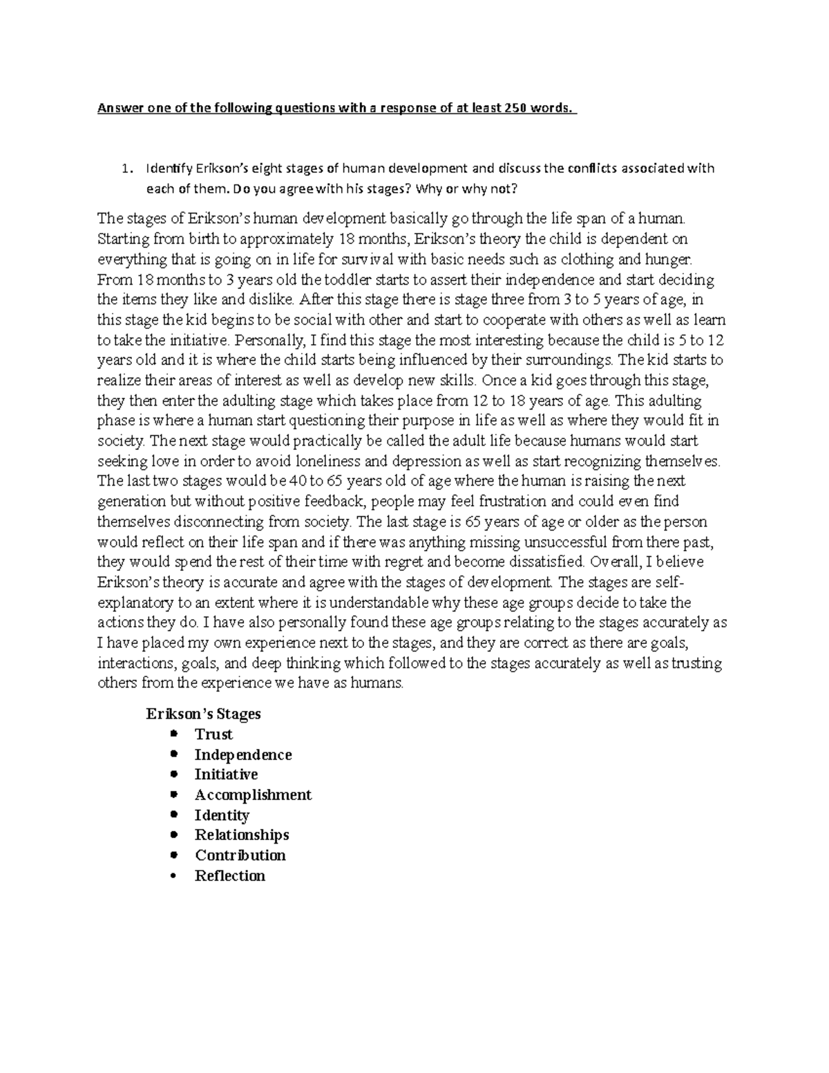 Week 3 Pick One Activity - Answer one of the following questions with a ...