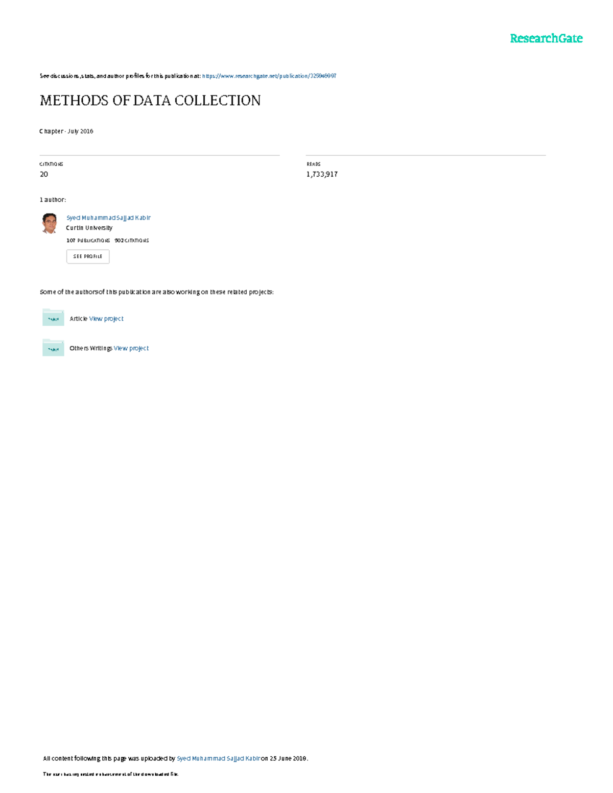 Methodsof Data Collection - See discussions, stats, and author profiles ...