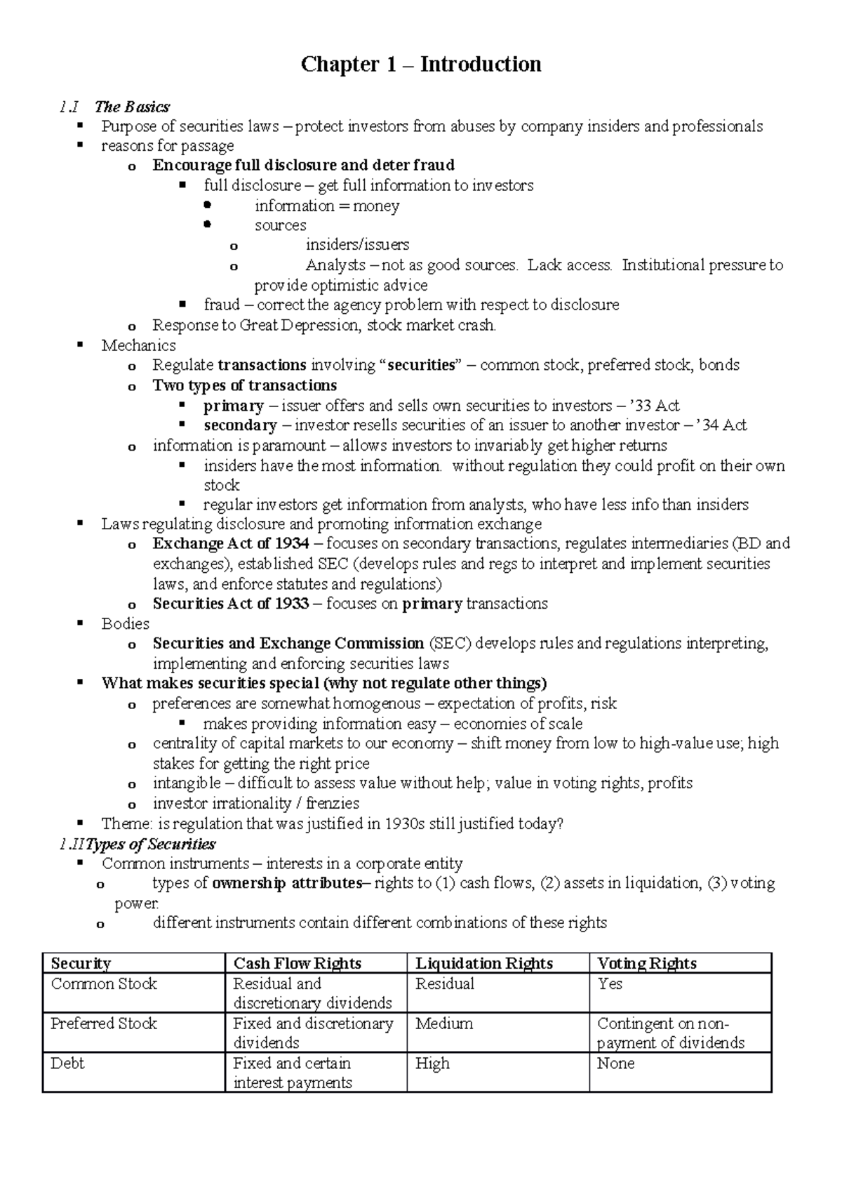 Summary of textbook - Chapter 1 – Introduction 1 The Basics Purpose of ...