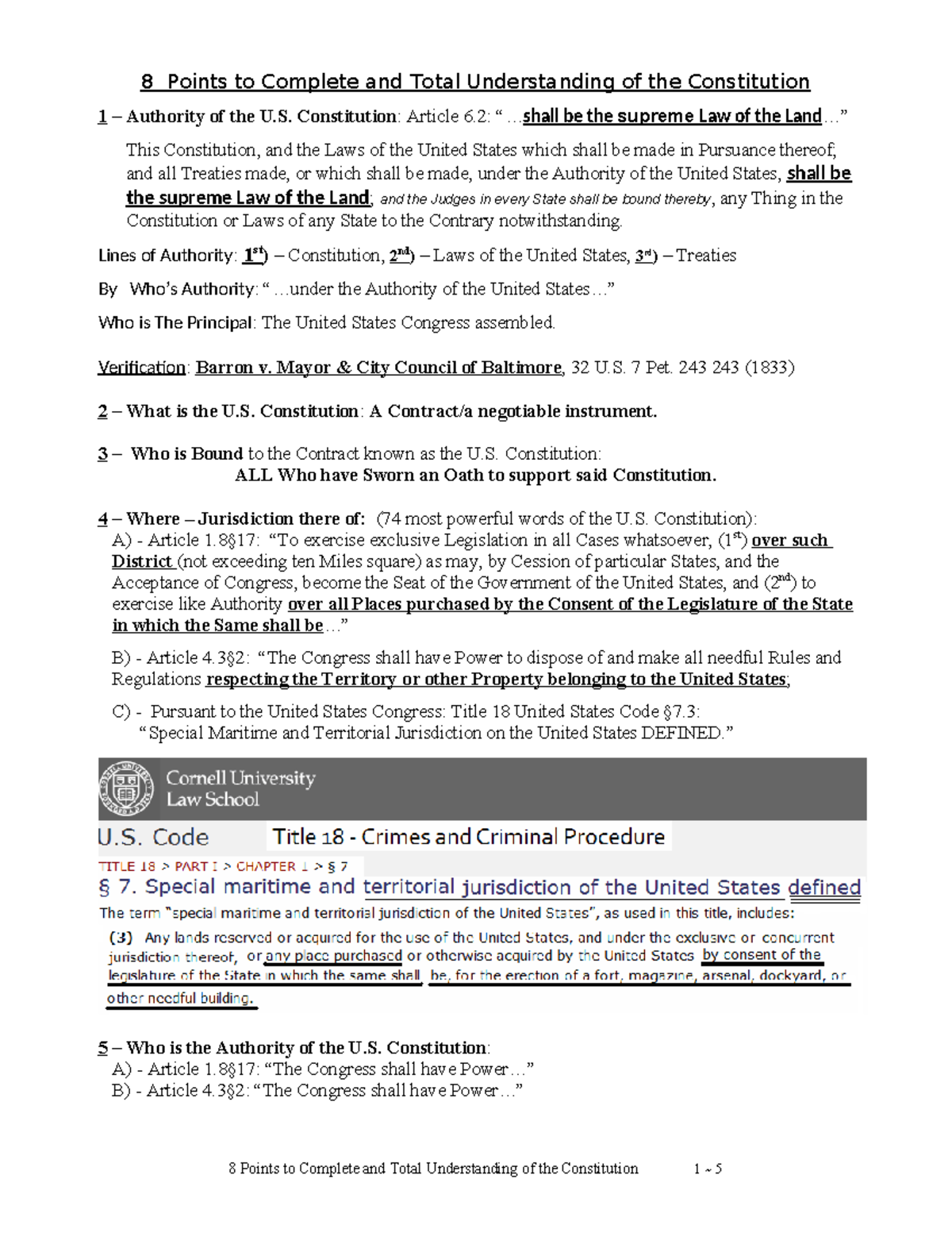 8 points understand constitution - 8 Points to Complete and Total Understanding of the ...