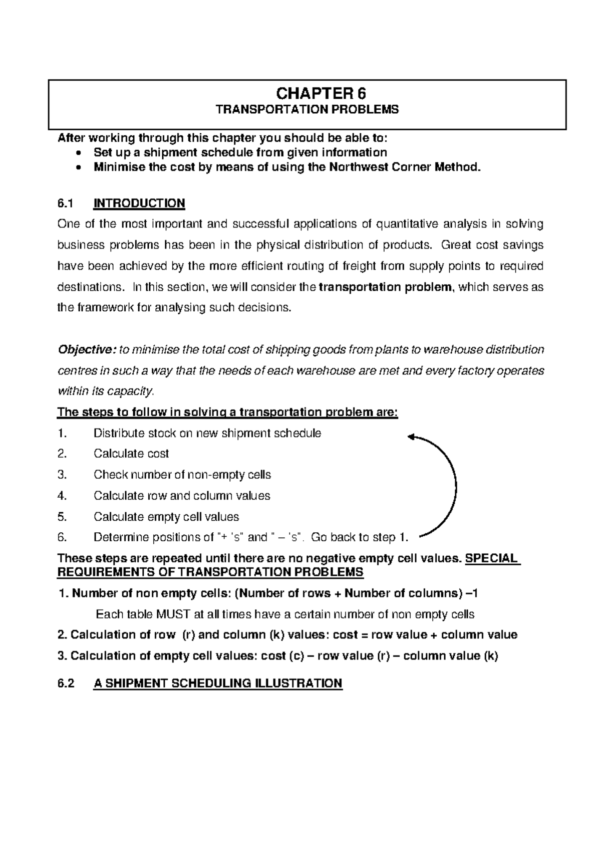 Chapter 6 - After working through this chapter you should be able to ...