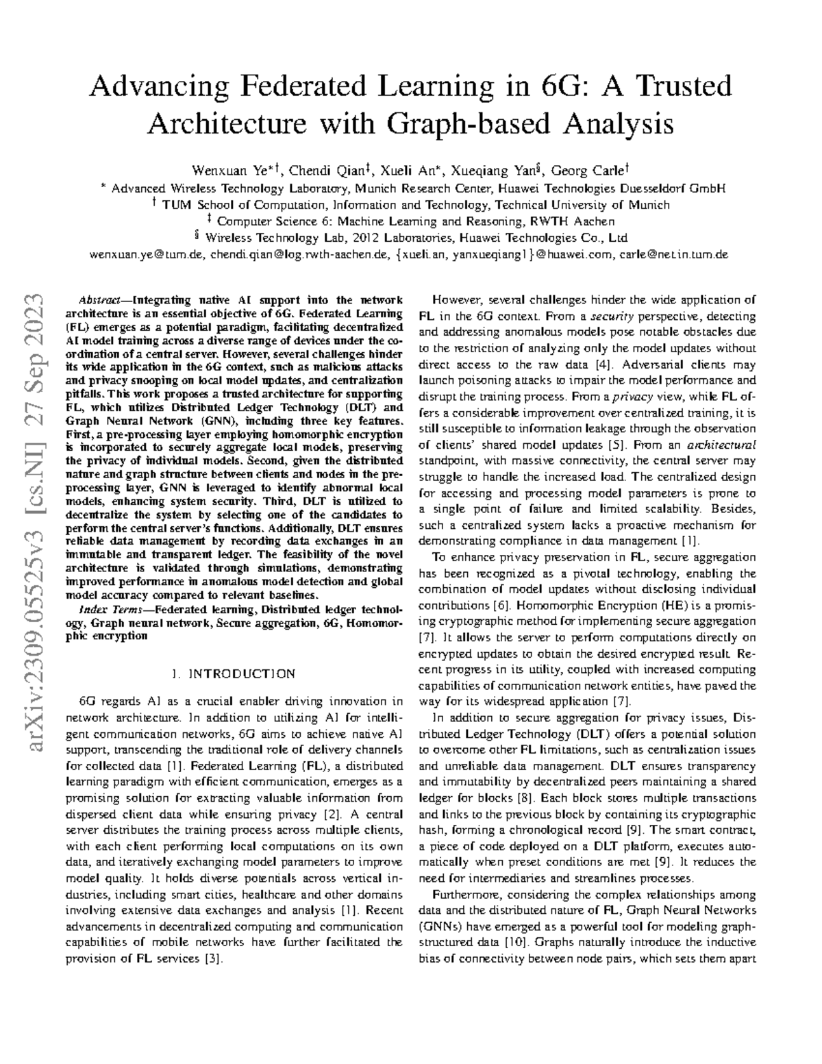 2309 - Advancing Federated Learning in 6G: A Trusted Architecture with Graph-based Analysis ...