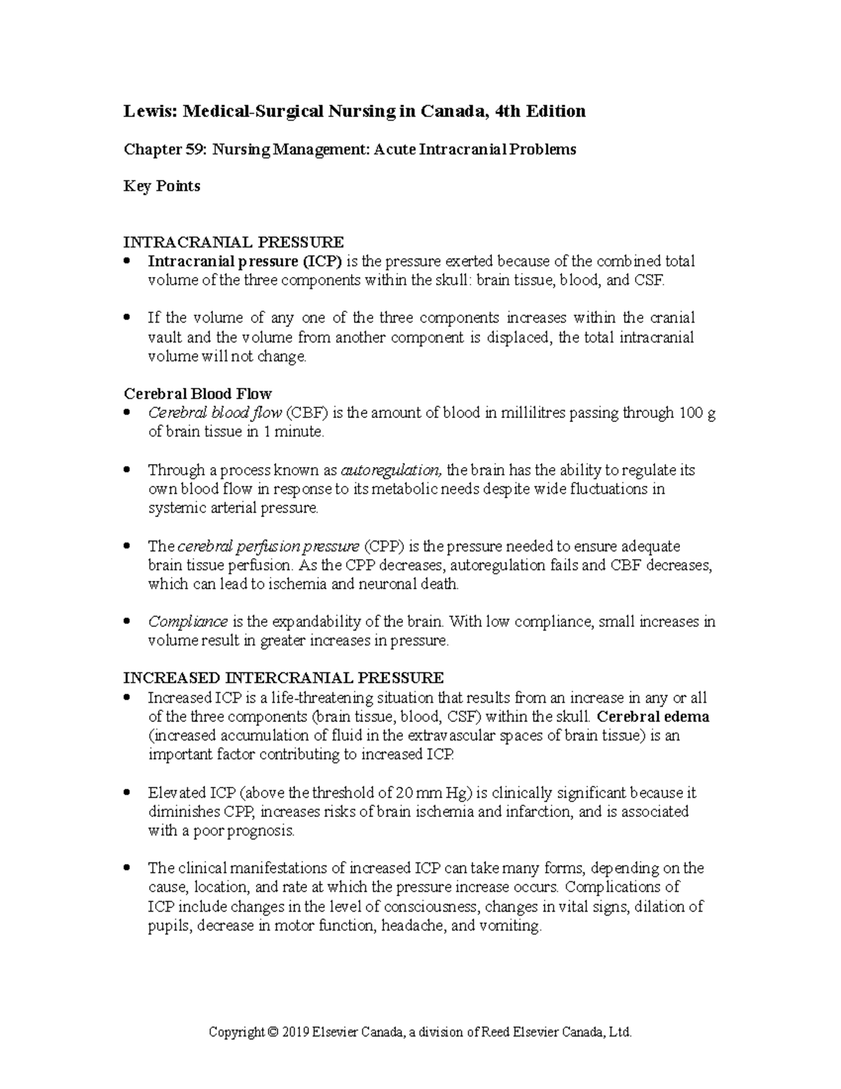 Chapter 059 - Nursing Management: Acute Intracranial Problems ...