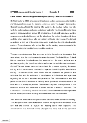 EPP2601 assignment 1 for university of South Africa - EPP 2601 ...