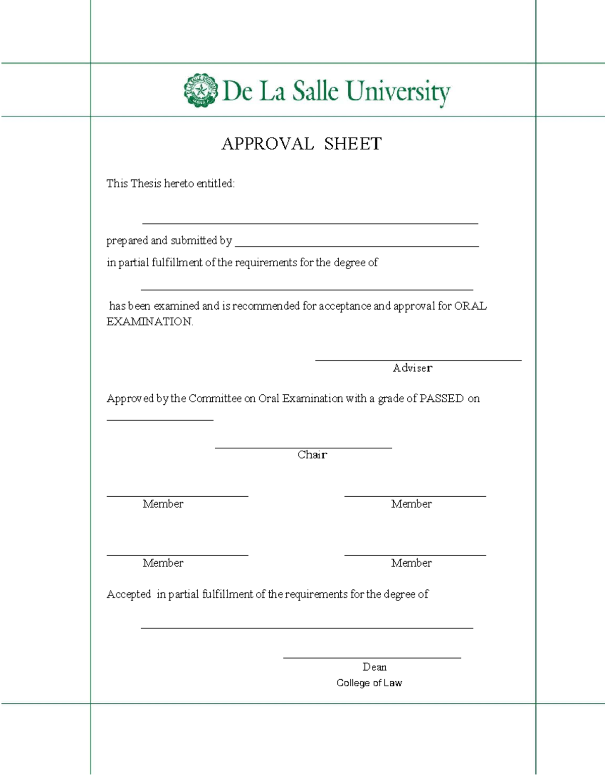 Approval sheet - APPROVAL SHEET This Thesis hereto entitled: prepared ...