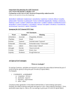 Gat sample test 03 - GAT General Documents - CAT entrytest Career ...