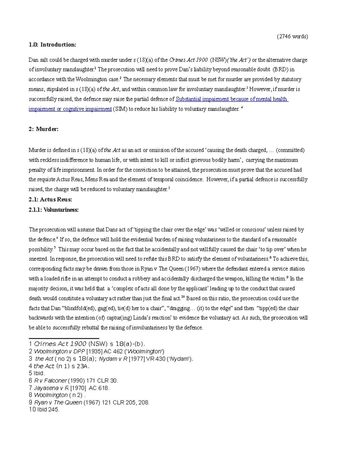 Assessment 1 - {2746 words} 1: Introduction: Dan salt could be charged ...