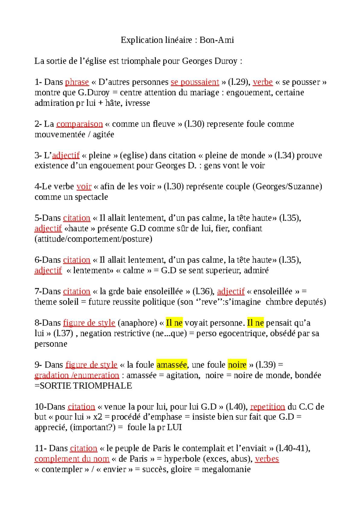 Bel ami explication lineaire - Explication linéaire : Bon-Ami La sortie ...