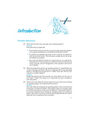 operating system practice excercise's - 1 C H A P T E R Introduction Practice Exercises 1 - Studocu