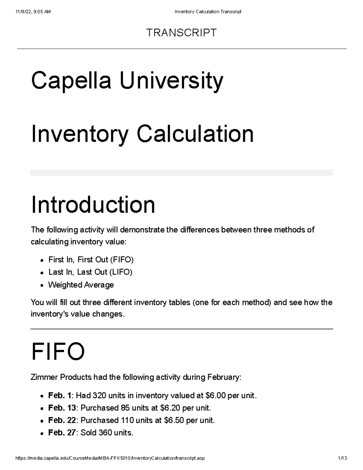 Activity Inventory Calculation Transcript Deprecated Api Usage The