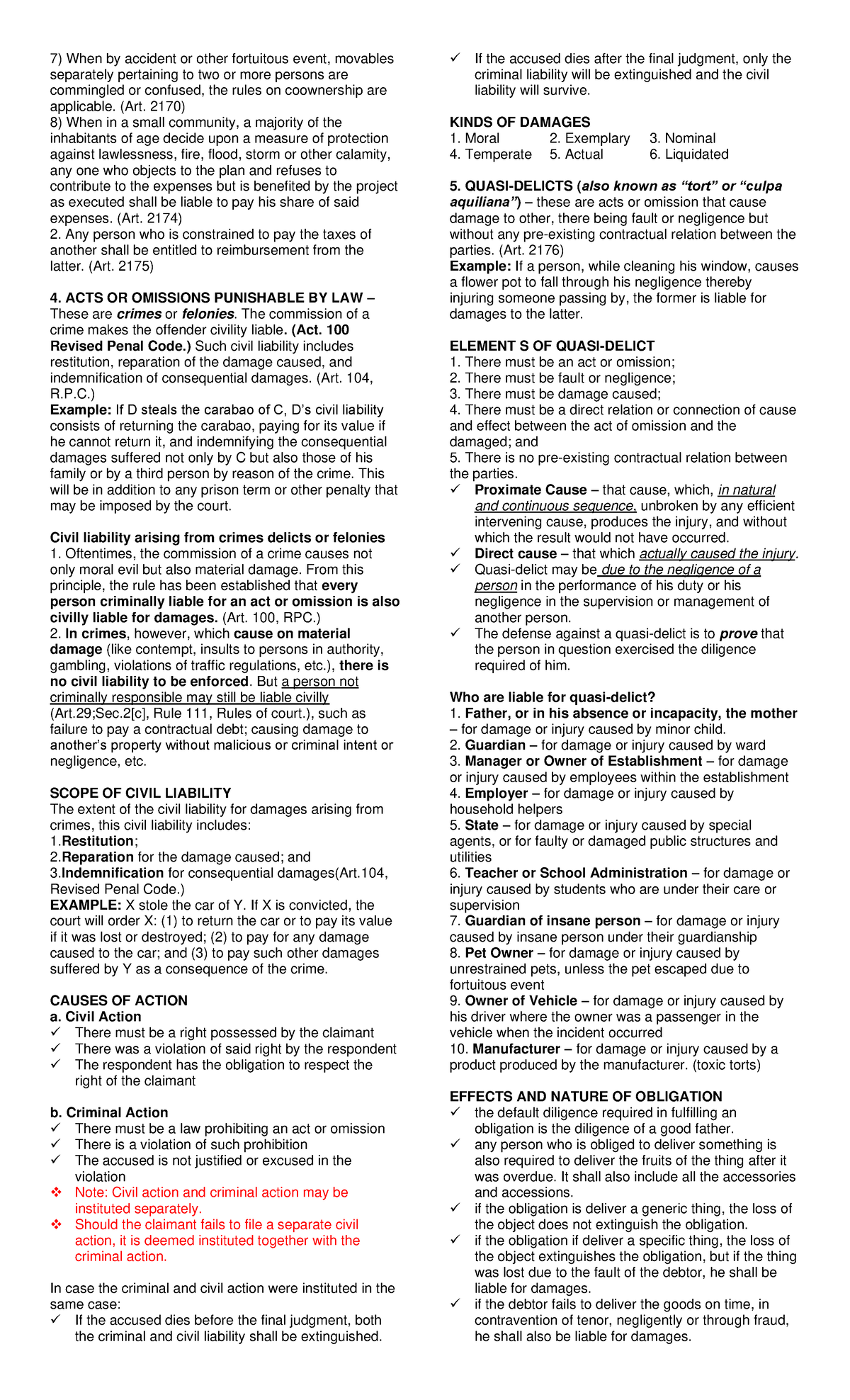 LAW Module 2 - 4 - When by accident or other fortuitous event, movables ...