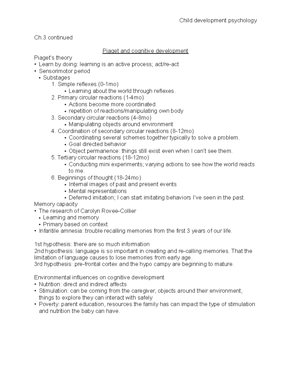 Child develp psy ch.3- part 2 notes - Child development psychology Ch ...