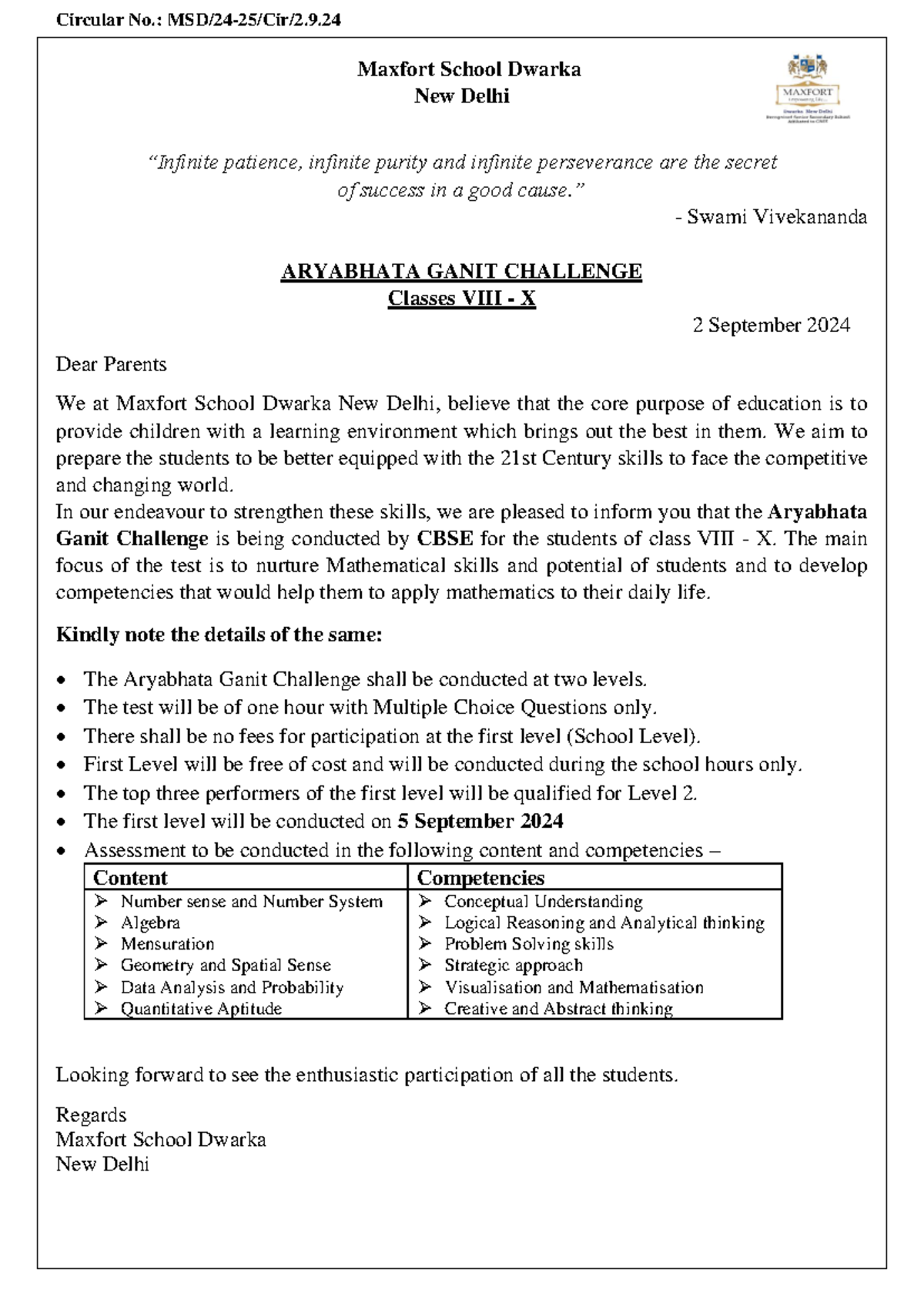 Circular - Aryabhatta Ganit Challenge (1) 1 - Circular No.: MSD/2 4 ...