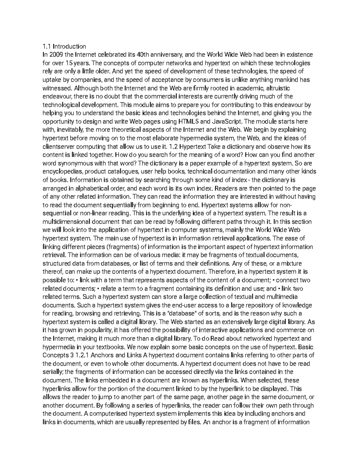 Web Development 1 1 Introduction In 2009 The Internet Celebrated Its 40th Anniversary And The 
