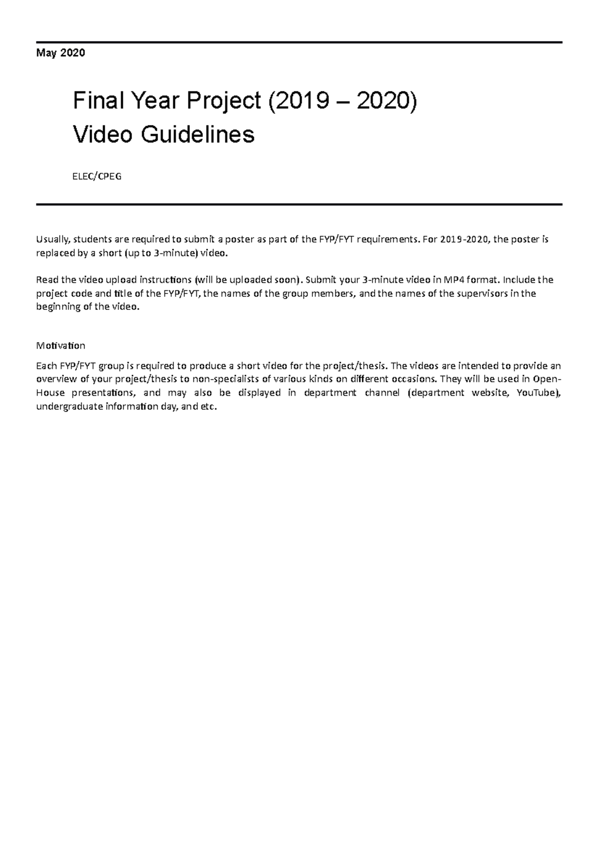 Video Guidelines web - English Enhancement Course for Associate Degree ...