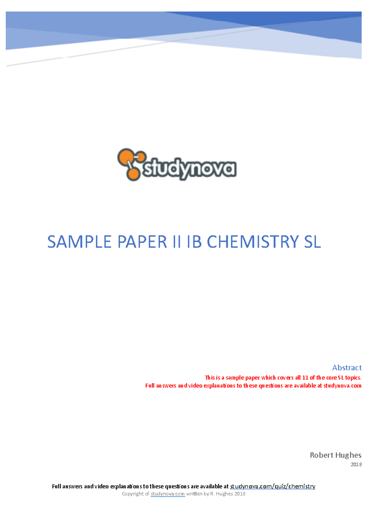 Paper 2 Sample SL - Full answers and video explana1ons to these ...