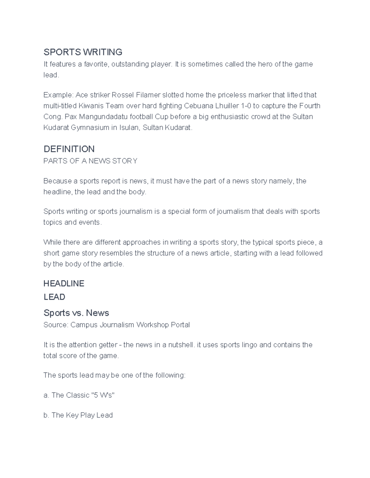 Sports Writing - sahbfshakad - SPORTS WRITING It features a favorite ...