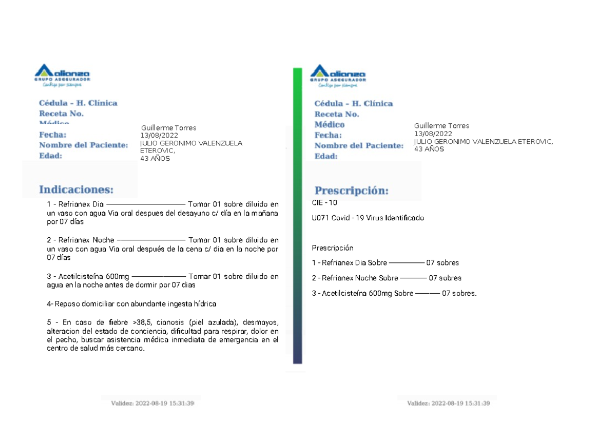 Receta WORD - dddd - Guillerme Torres 13/08/ JULIO GERONIMO VALENZUELA ...