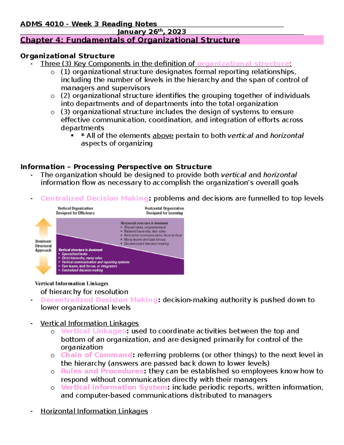 ADMS 4010 - Week 3 Reading Notes - January 26th, 2023 Chapter 4 ...