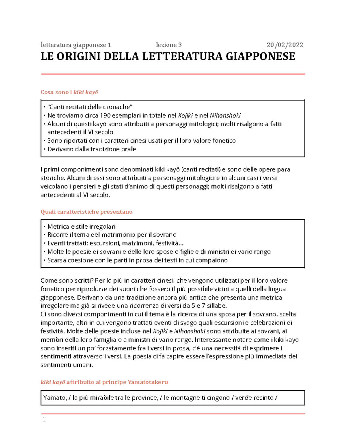 Lezione 3 del 20/02 - letteratura giapponese 1 lezione 3 20/02/ LE ...