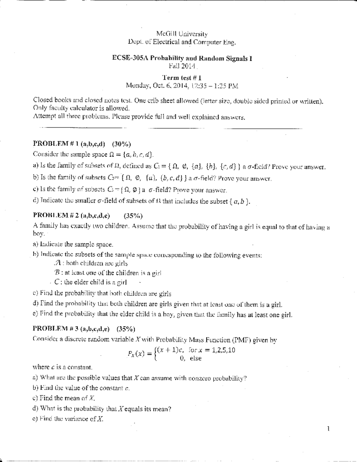 (14F) Midterm - ECSE 205 - Studocu