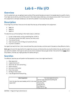 Lab 7 - COP3503 Lab 7 - Binary File I/O Overview In this assignment, you are going to load a ...