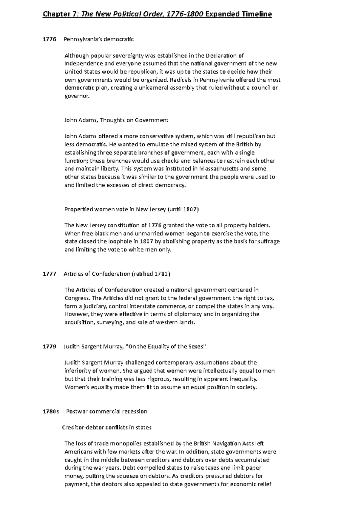 Chapter 7 The New Political Order - Chapter 7: The New Political Order ...