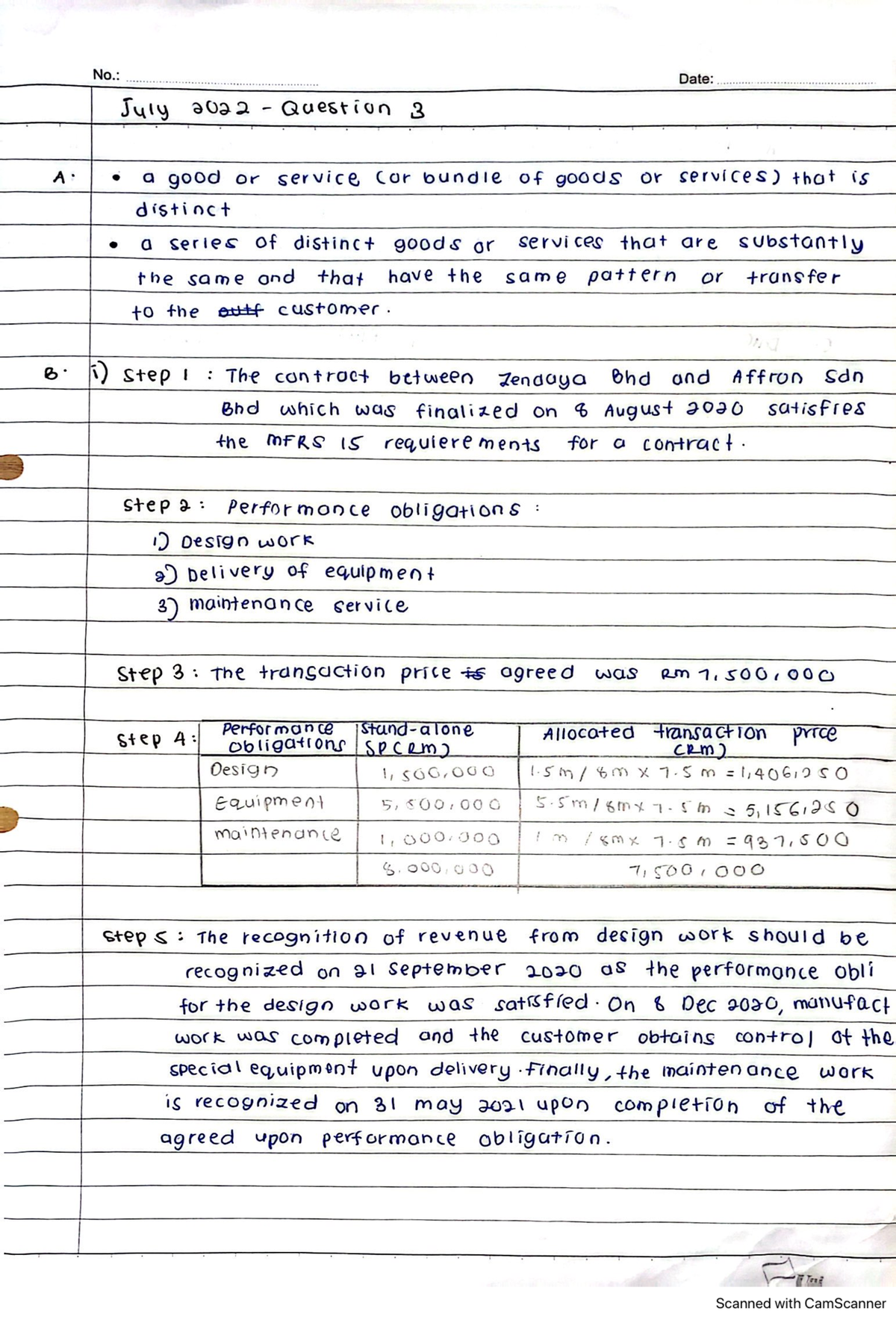Tutorial Topic 6 - No.: Date: July 2022 Question 3 A. a good or service ...