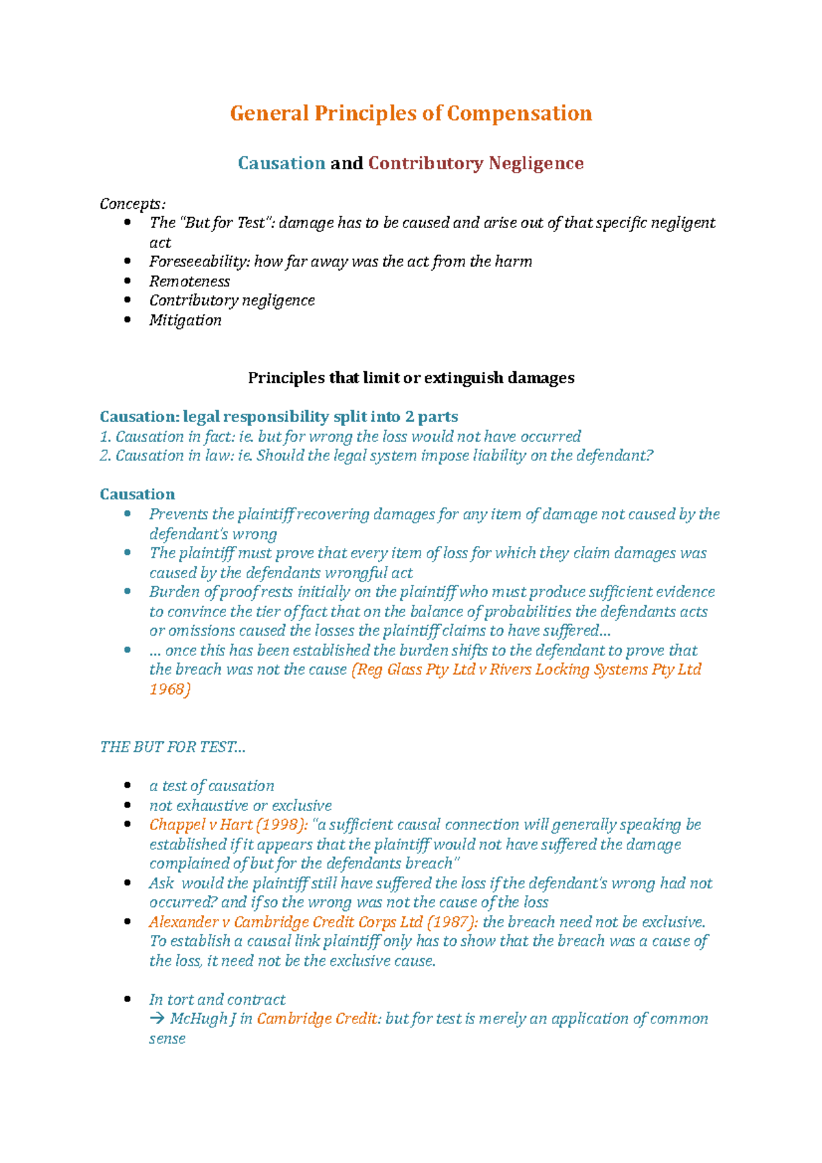 Summary - complete exam notes - General Principles of Compensation ...
