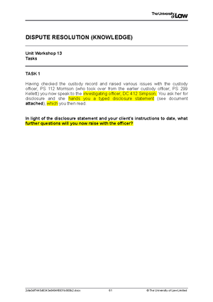 Notice to introduce hearsay evidence - exemplar - DISPUTE RESOLUTION ...