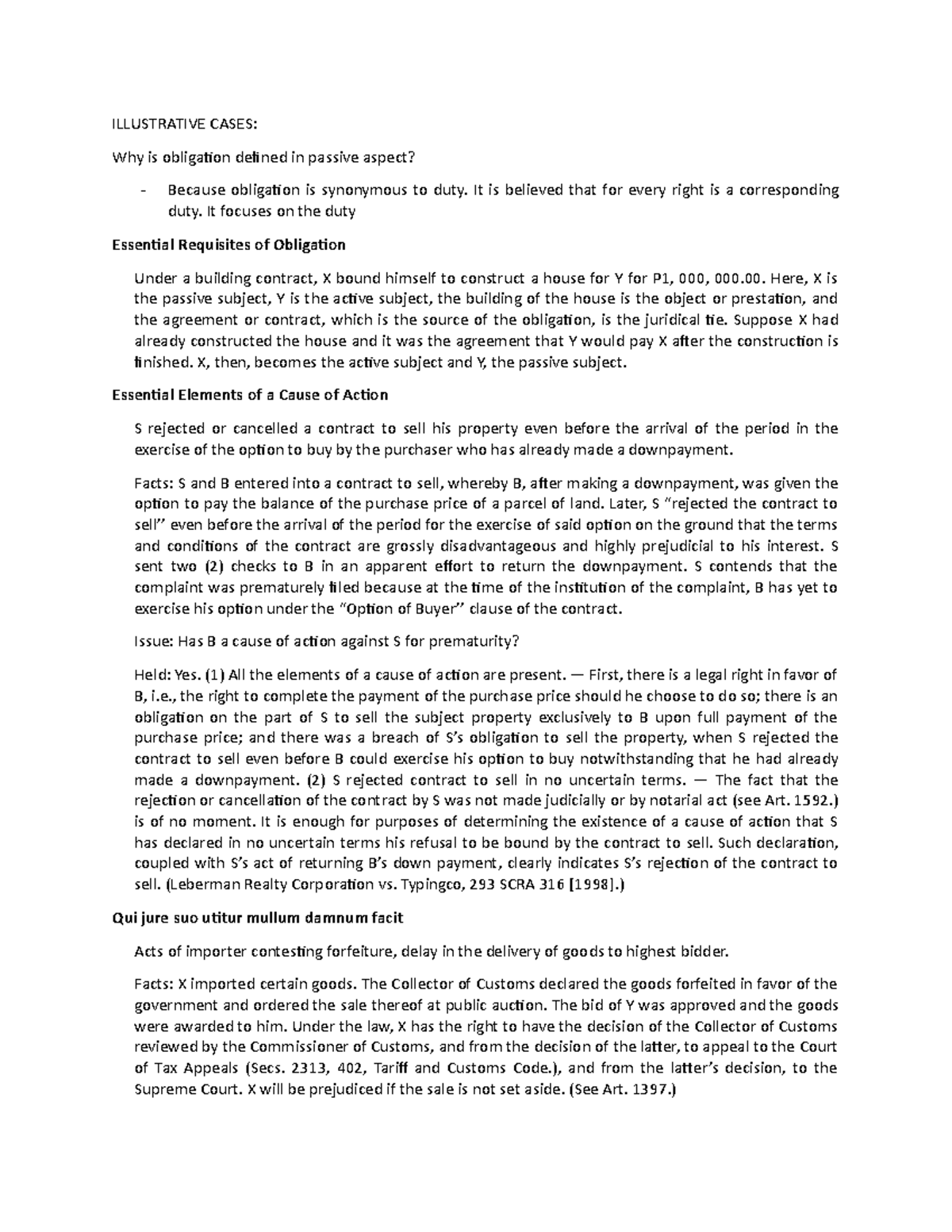 Illustrative Cases This Is A Summary Of Chapter 1 Of Obligation illustrative-cases-this-is-a-summary-of-chapter-1-of-obligation