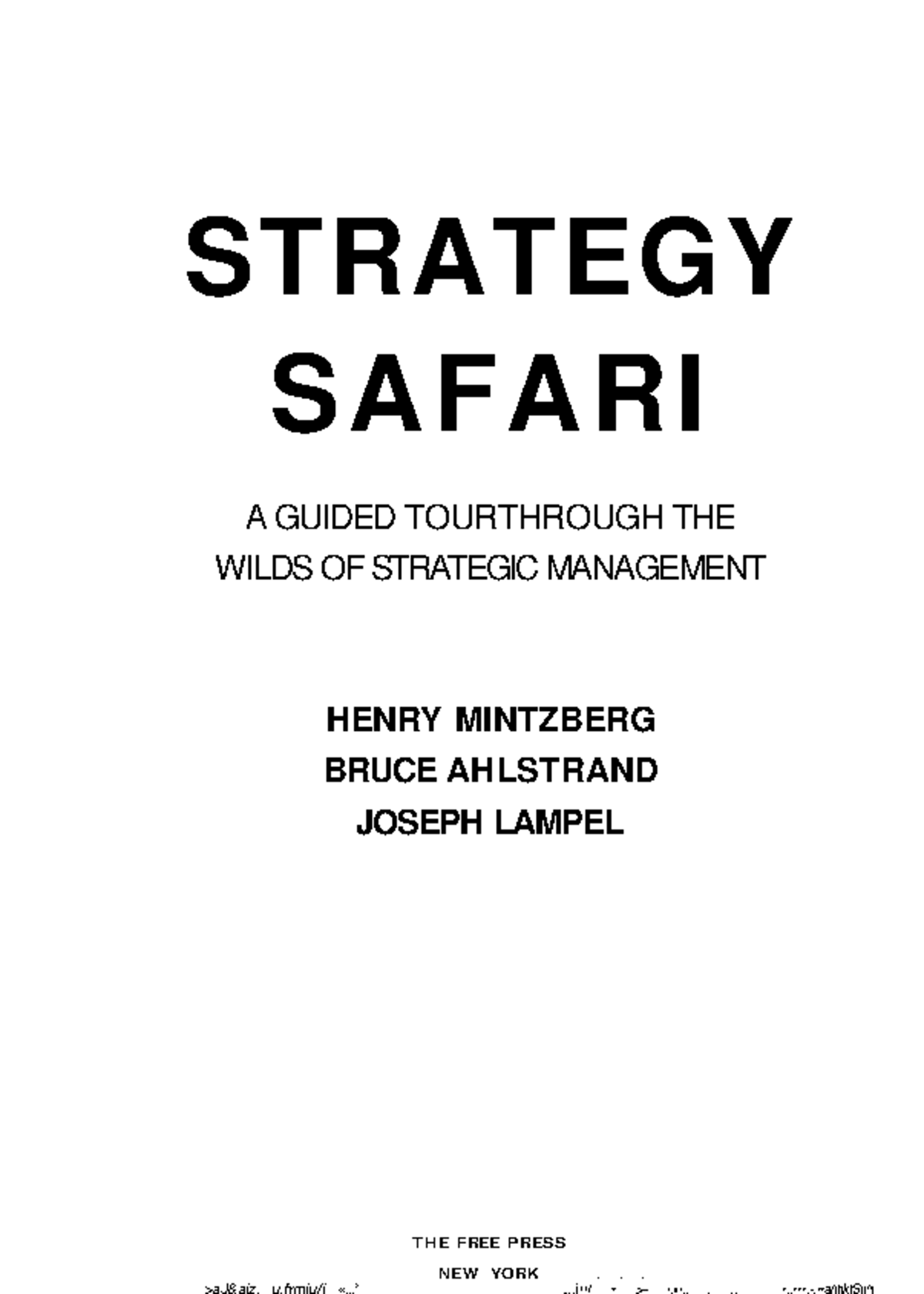 1.3. Strategy safari A guided tour through the Wilds of Strategic ...