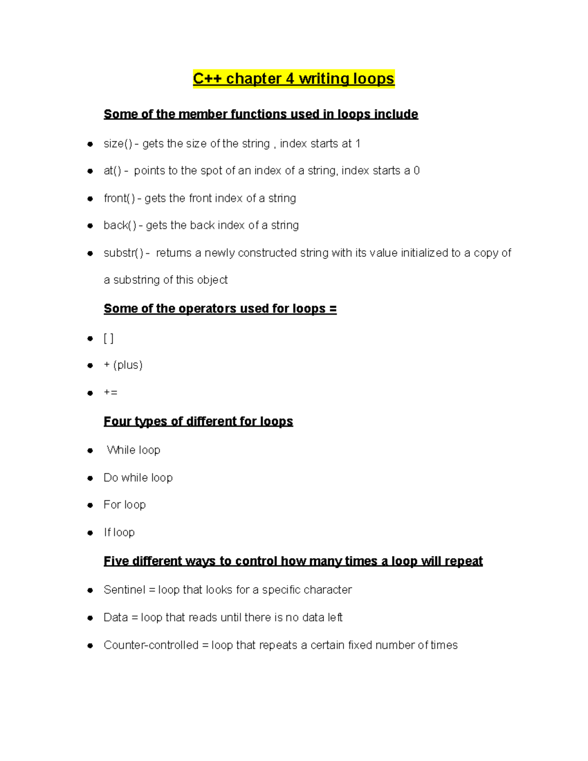 C++ ch 4 writing loops - C++ chapter 4 writing loops Some of the member ...