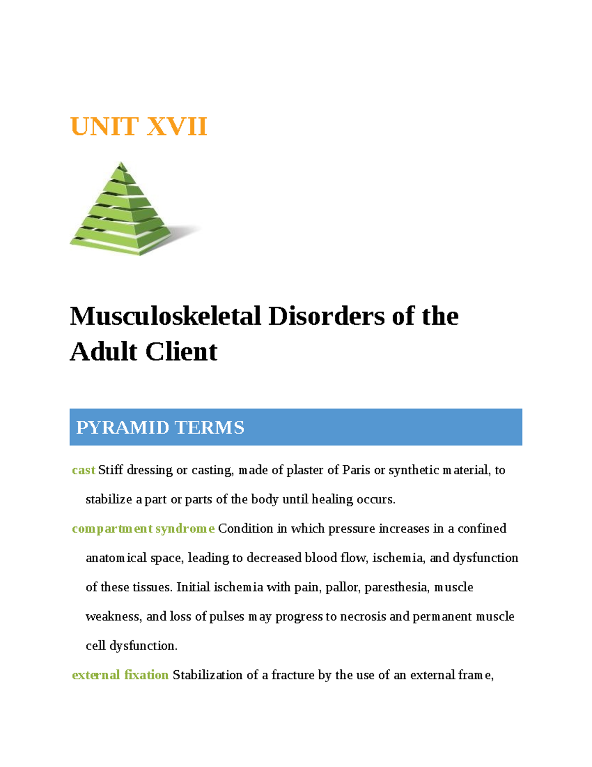 Ortho Saunders 6TH ED - UNIT XVII Musculoskeletal Disorders of the ...