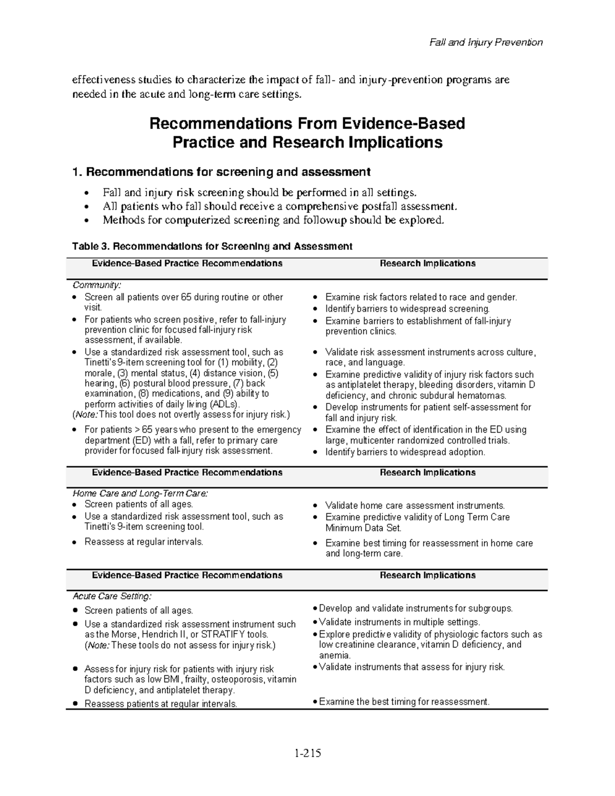 Fall and injury prevention 5 - Fall and Injury Prevention effectiveness ...