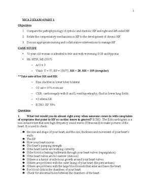 MCA-1 Care Plan Week 3 - MCA-1 Clinicals Care Plan Week 3 - STUDENT ...