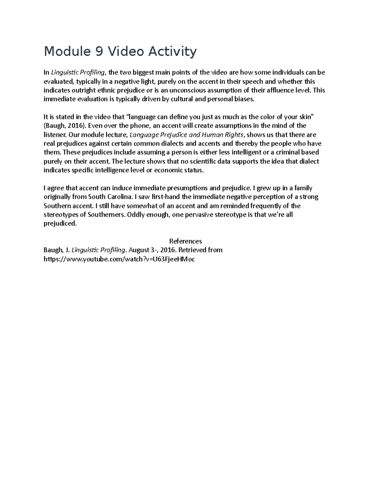Module 9 Video Activity - Module 9 Video Activity In Linguistic ...