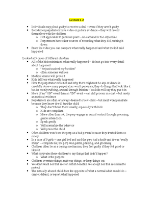 Lecture 1.3 - Forensic Interviewing Of Children. - Learning Module 1 ...