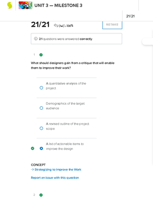 Final Milestone - Visual Communications 96% - 1 24 / 25 that's 96% ...