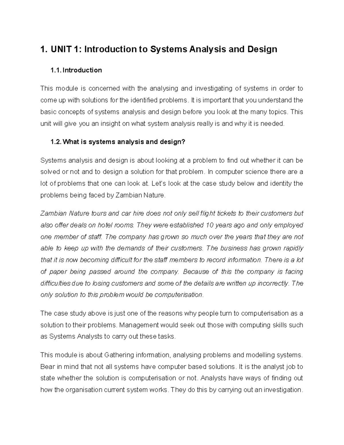 System Analysis and Design - 1. UNIT 1: Introduction to Systems ...