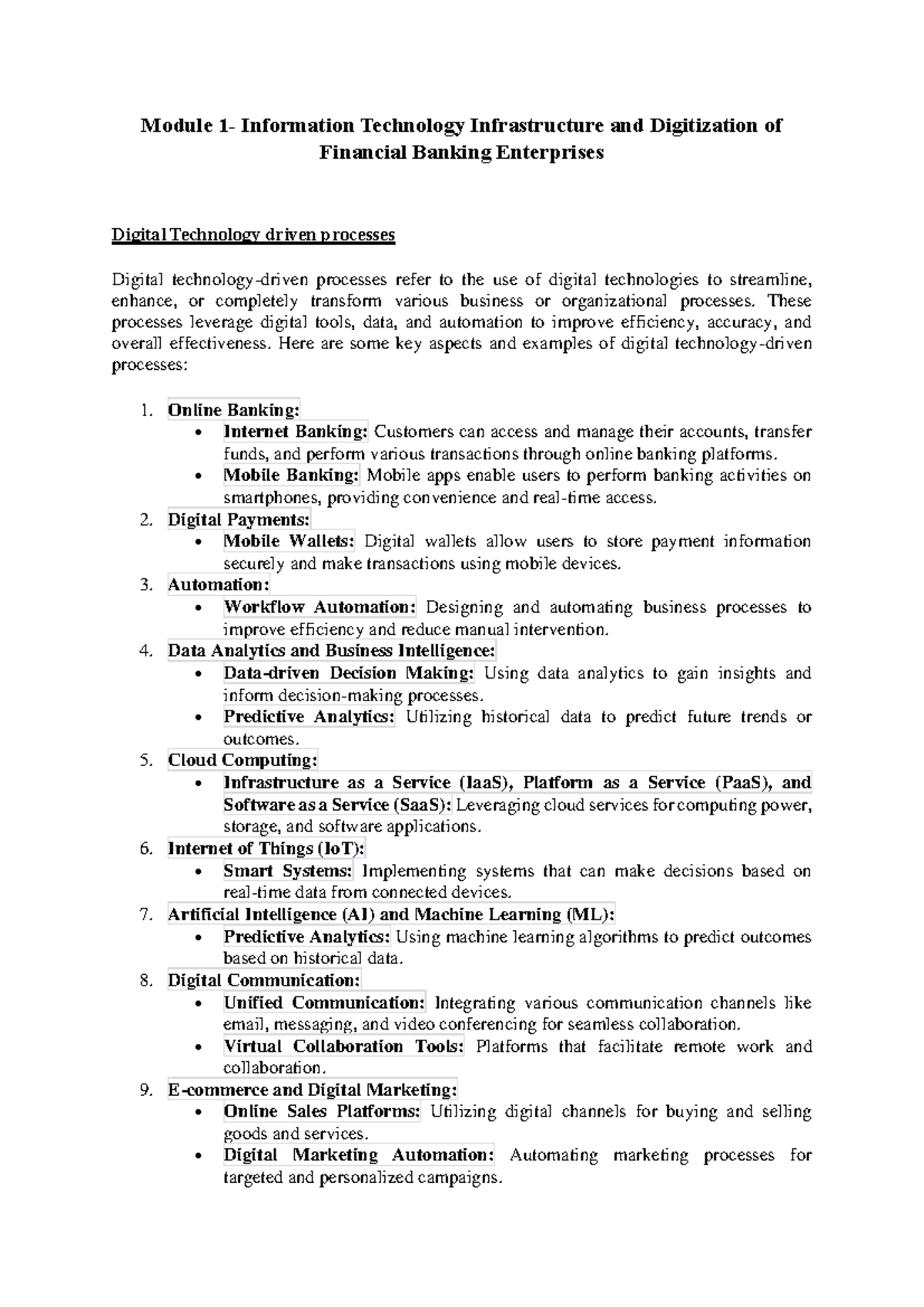 Module 1 - AIFB Notes - Module 1- Information Technology Infrastructure ...